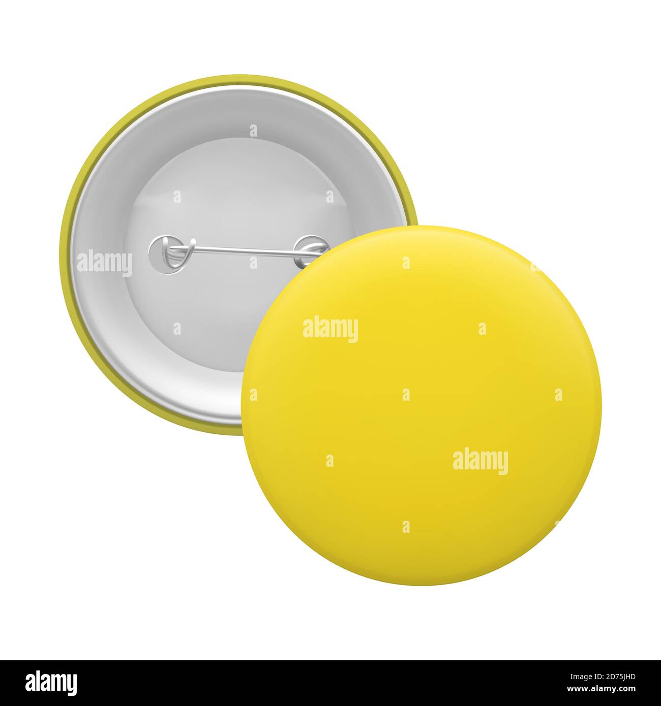 Blank yellow round pin isolated on white background Stock Vector Image ...