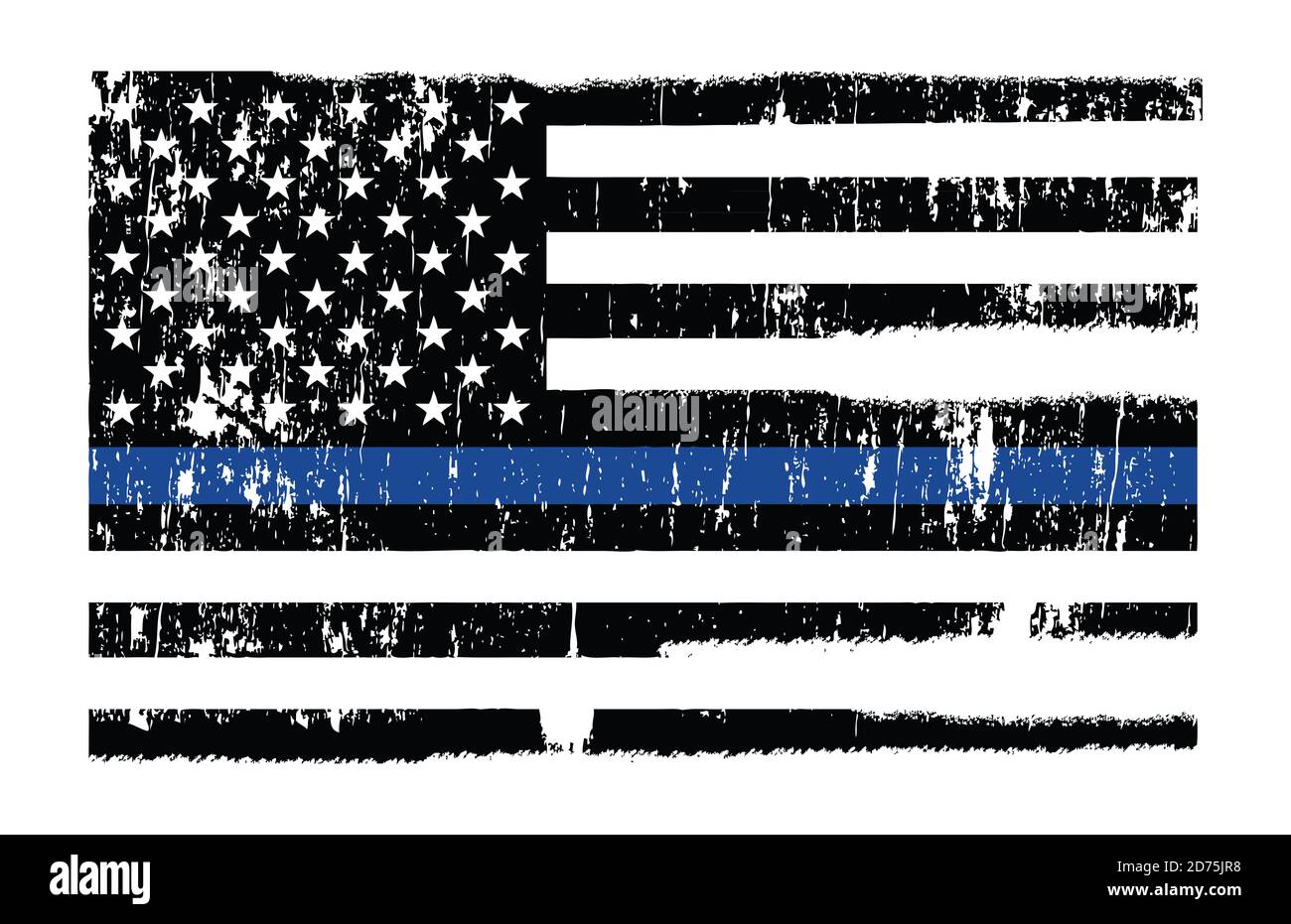 A textured police thin blue line support flag illustration Stock Photo ...