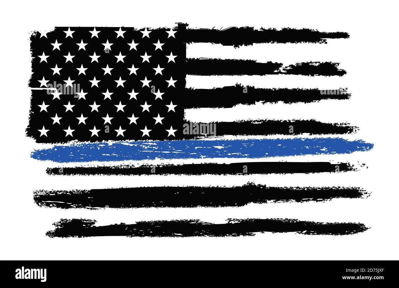 A textured police thin blue line support flag illustration Stock Photo ...