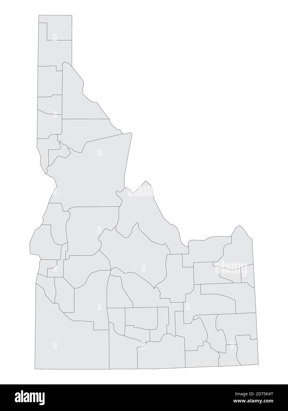 Grey Flat Election Counties Map of the USA Federal State of Idaho Stock ...