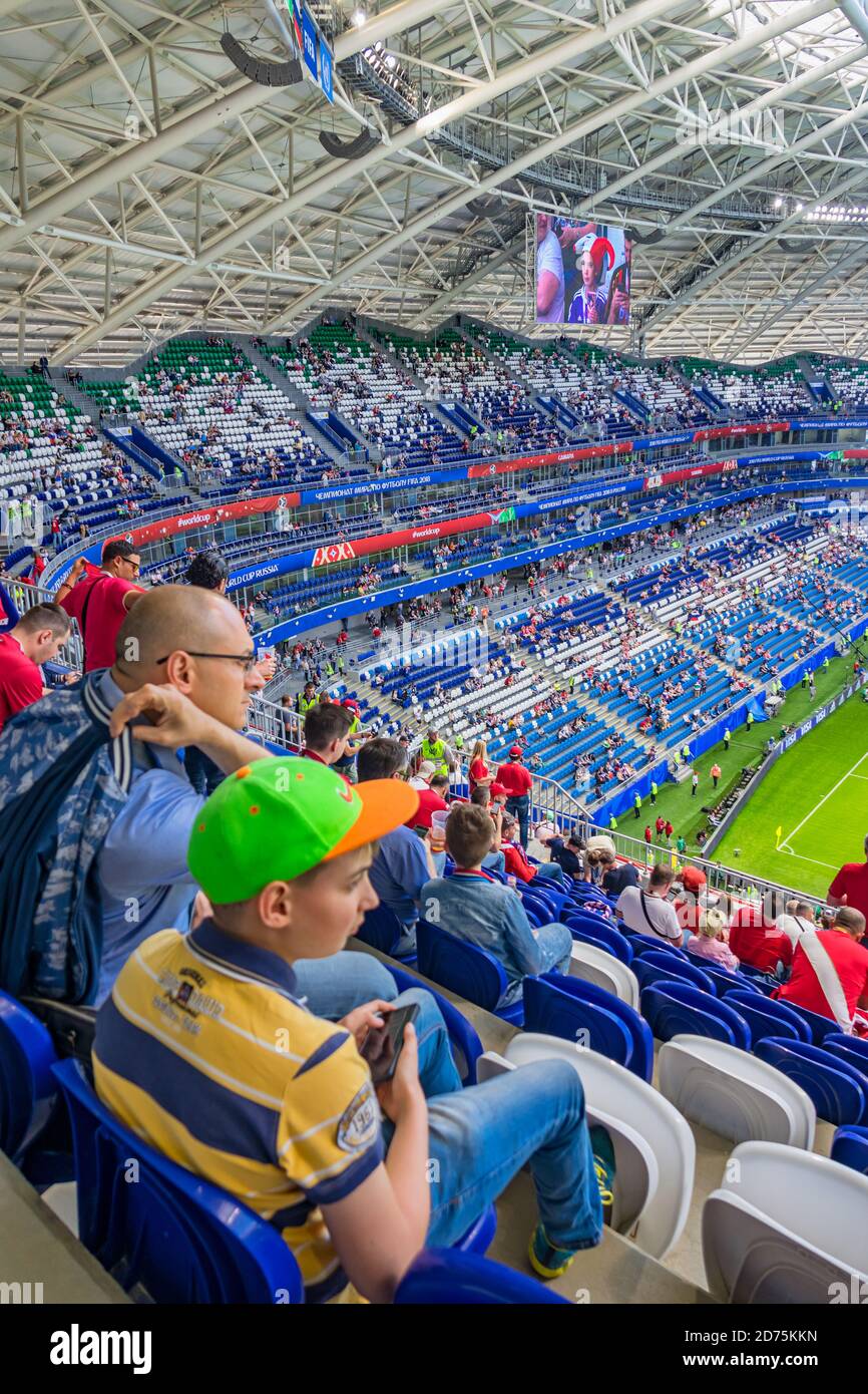 Football Fans in Samara Arena in Samara Russia during 2018 World Cup ...