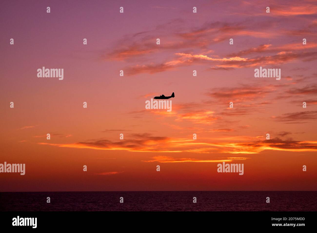 Plane aerial view summer landscape with flying air transport hi-res ...