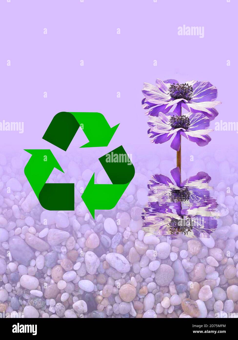 Recycle symbol with flowers Stock Photo - Alamy