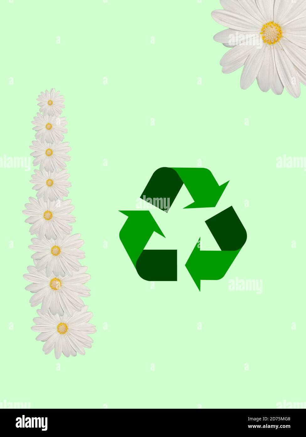 Recycle symbol with flowers Stock Photo - Alamy
