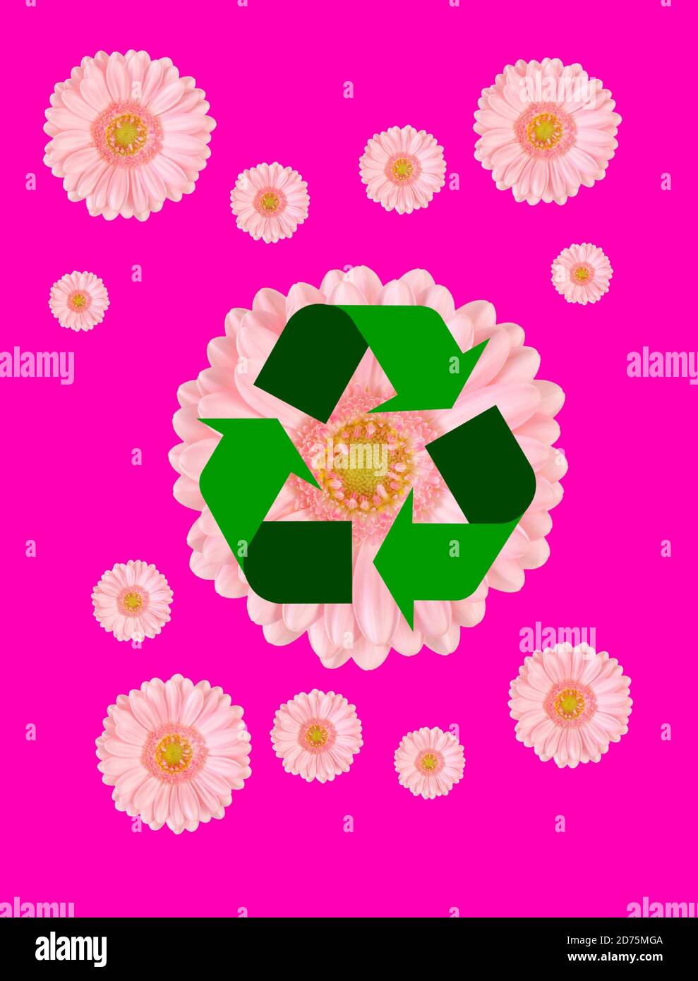 Recycle symbol with flowers Stock Photo - Alamy