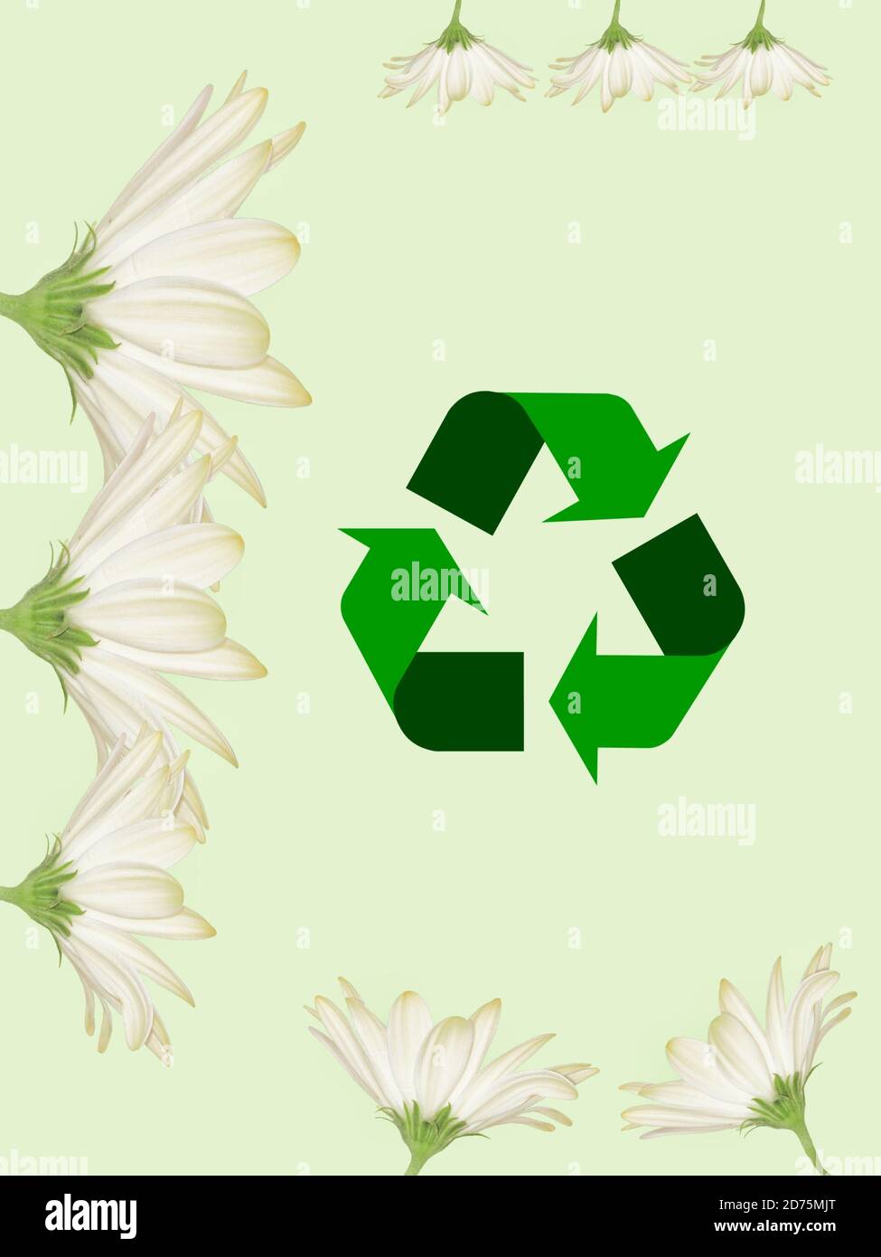 Recycle symbol with flowers Stock Photo - Alamy