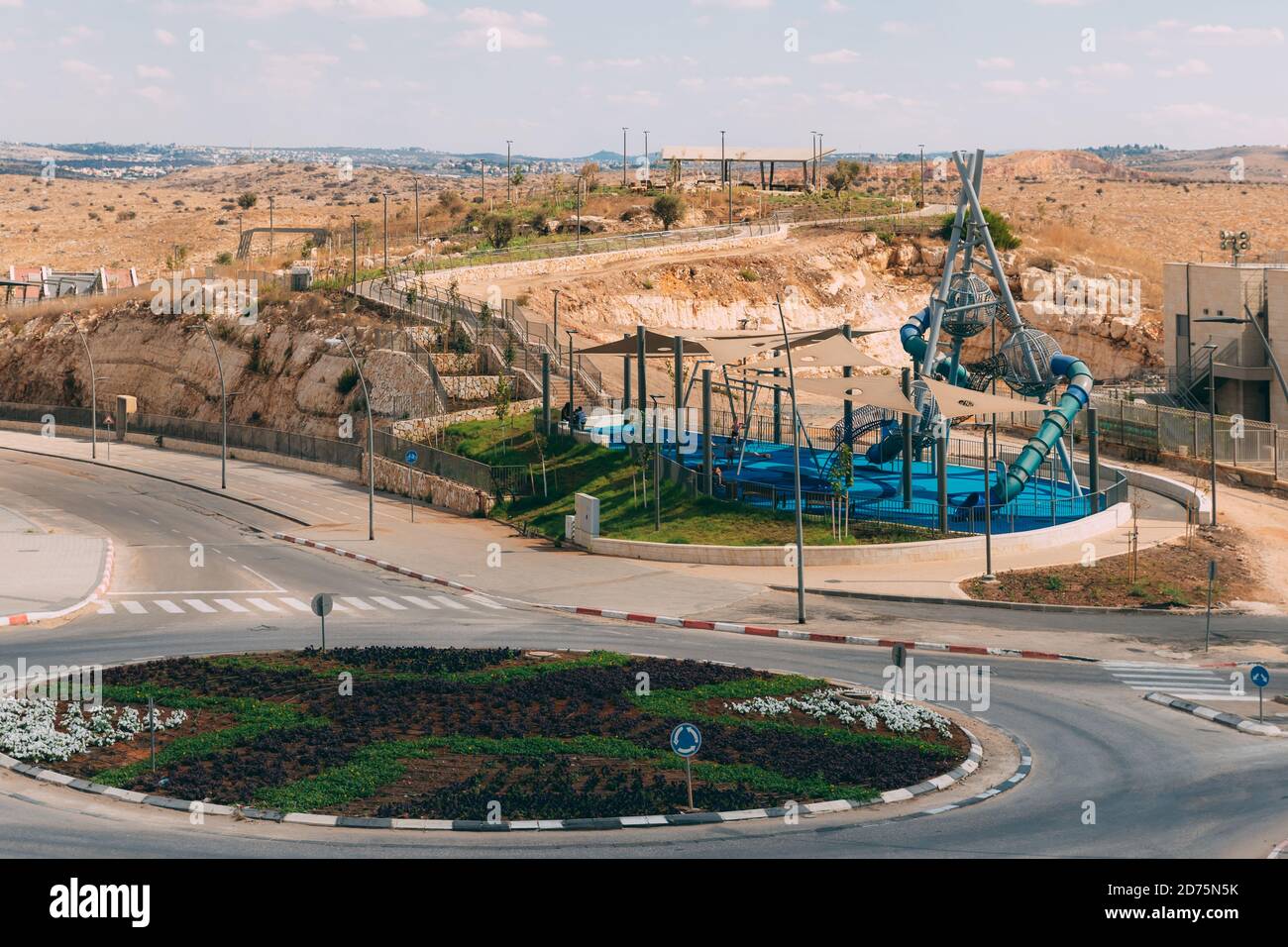 Rosh Haayin / Israel - October 4 2020: view of playground and roundabout in Israel Stock Photo ...
