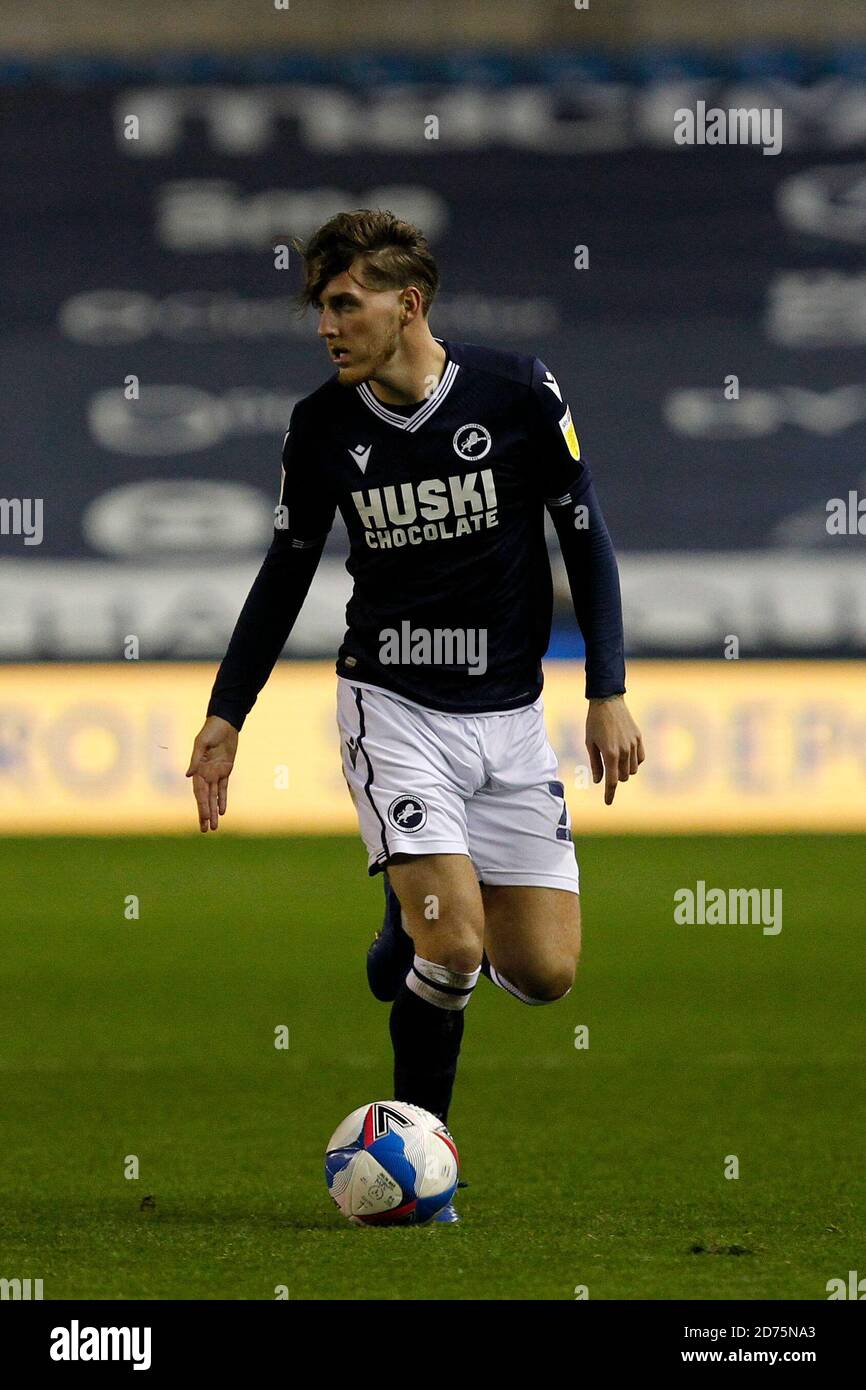 London, UK. 20th Oct, 2020. Connor Mahoney of Millwall in action during ...