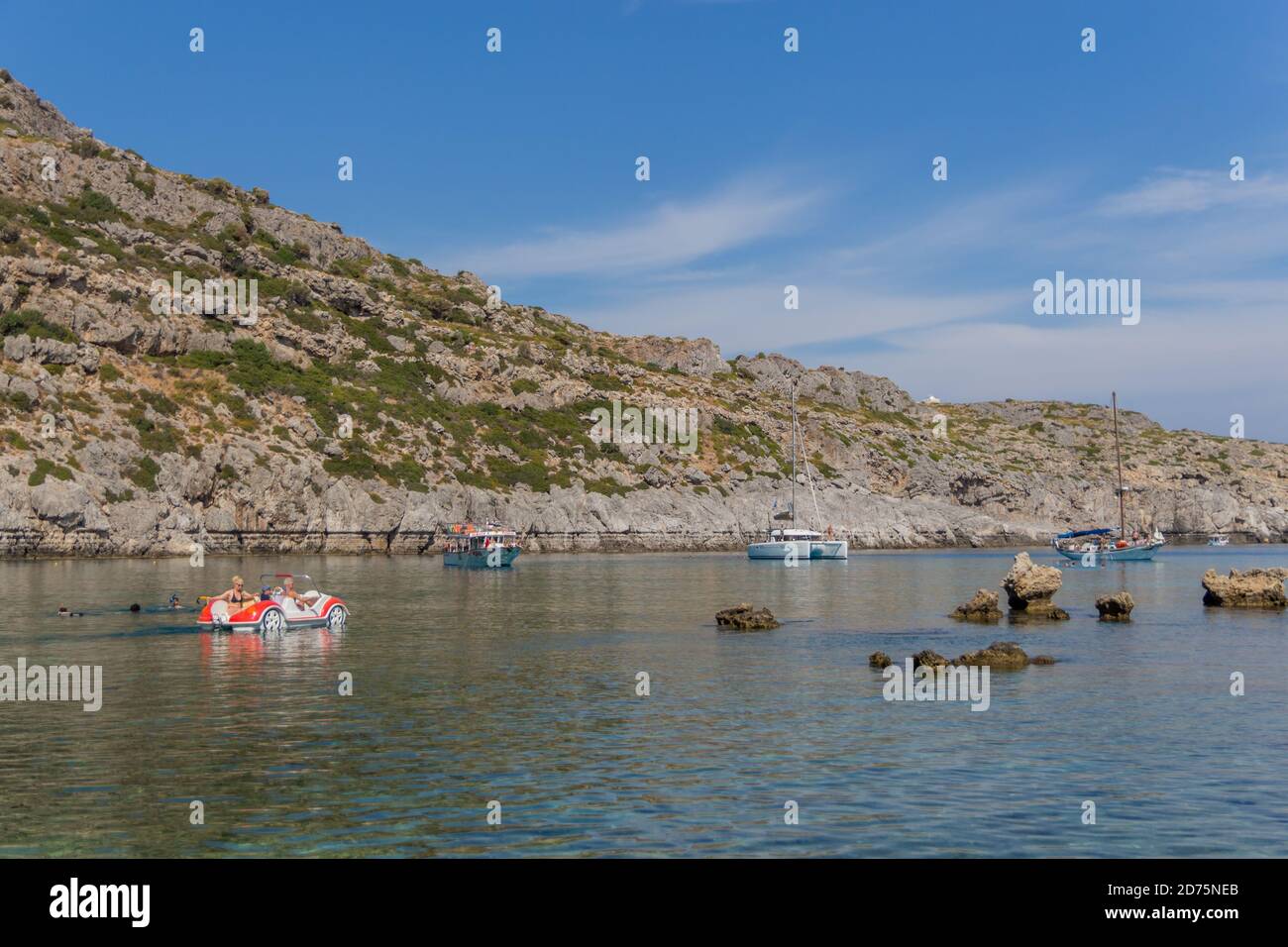 Holiday feeling on the Greek sun island in the eastern Mediterranean ...