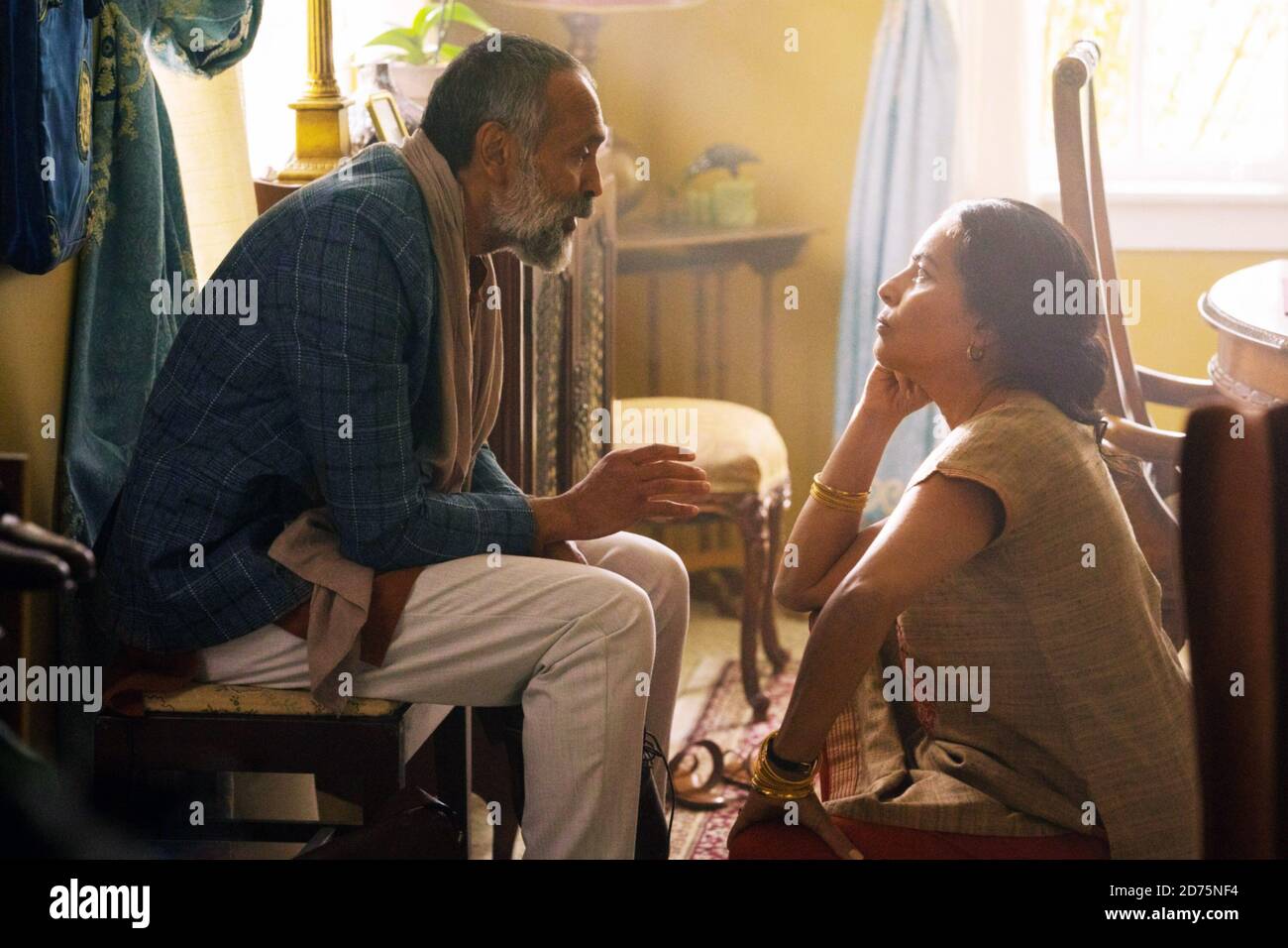 EVIL EYE, (aka WELCOME TO THE BLUMHOUSE: EVIL EYE), from left: Bernard White, Sarita Choudhury ...