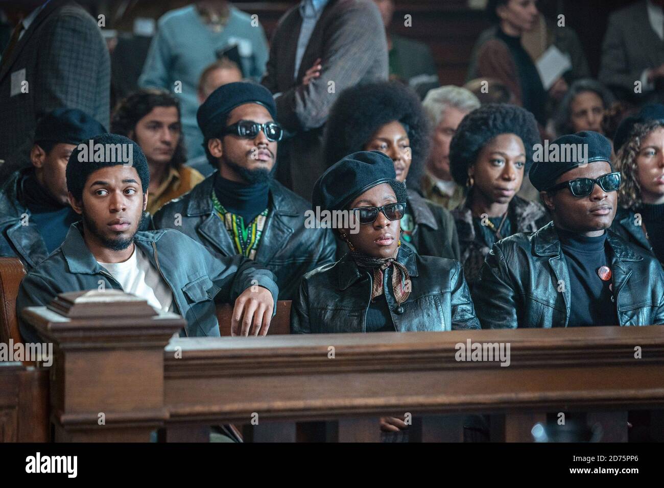 THE TRIAL OF THE CHICAGO 7, left: Kelvin Harrison Jr. as Fred Hampton ...