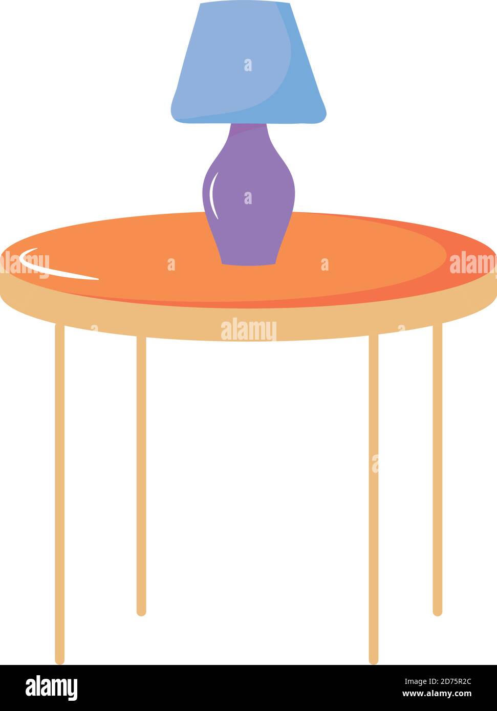 round table with lamp decoration vector illustration Stock Vector Image ...