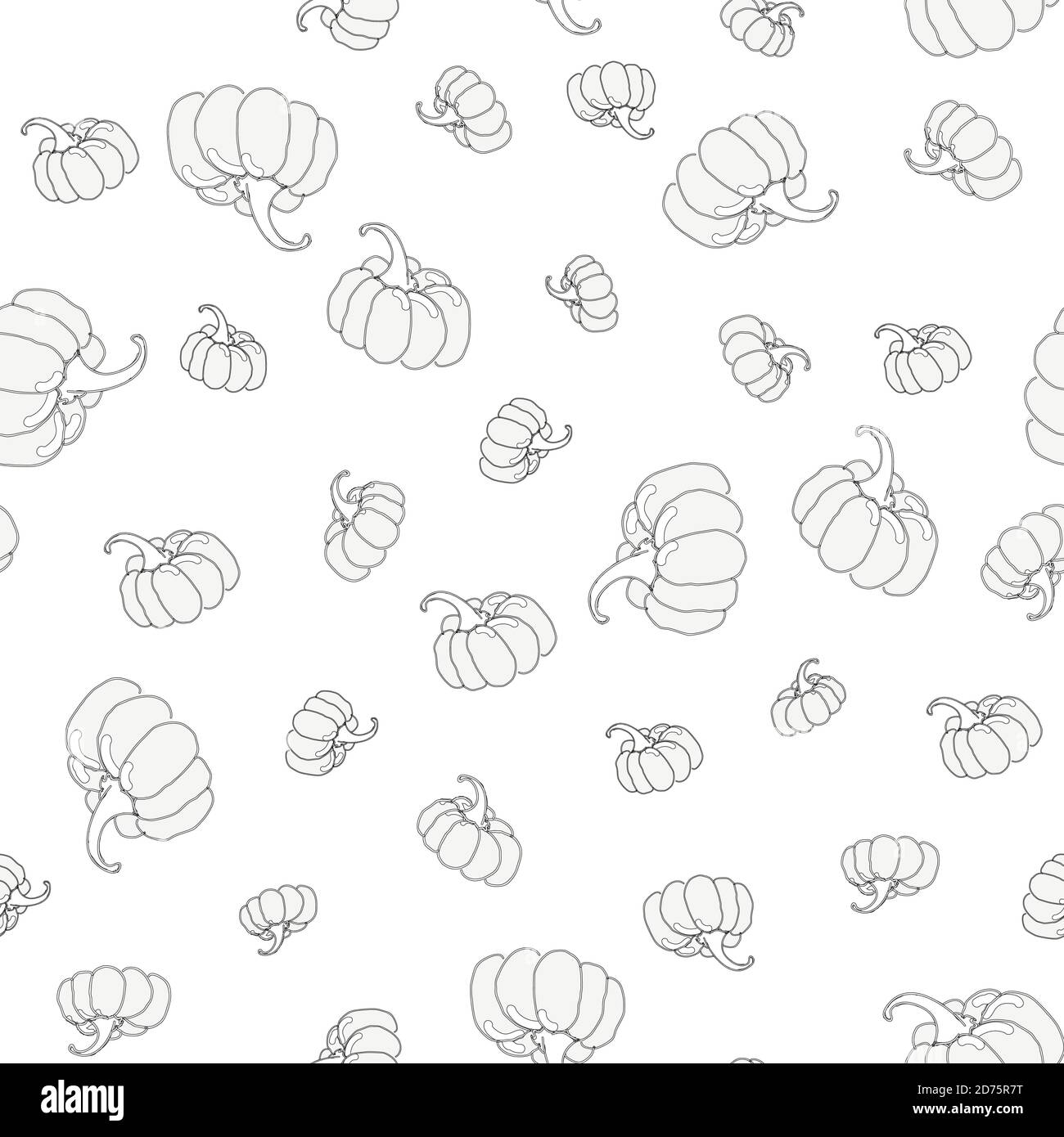 quiet Pumpkins floating black on white background seamless vector ...