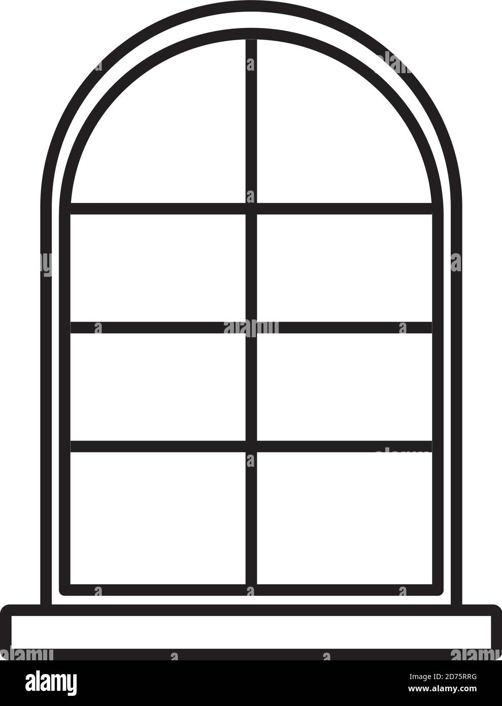 frame window exterior facade isolated white background vector ...