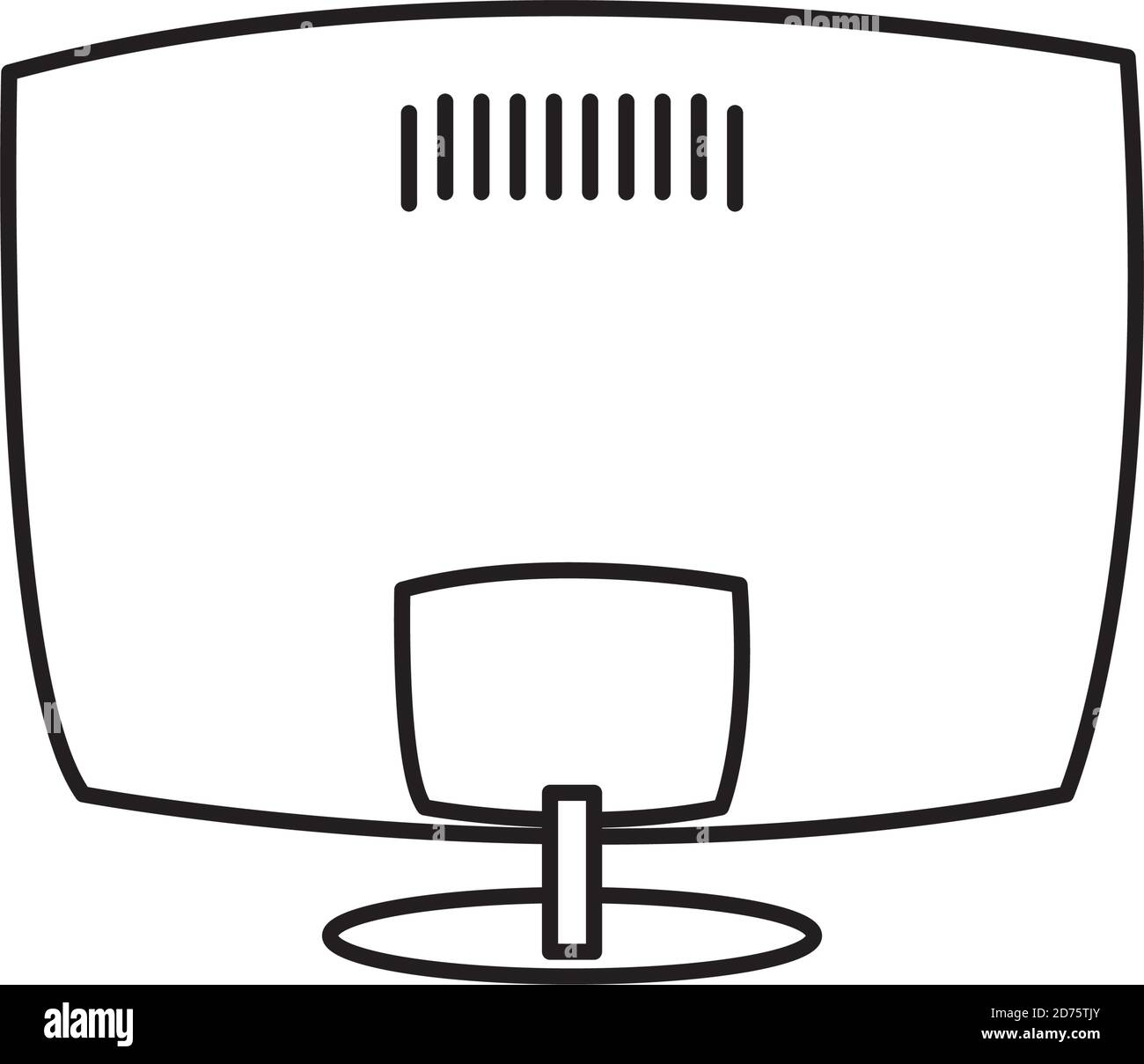 monitor screen device isolated icon white background vector ...