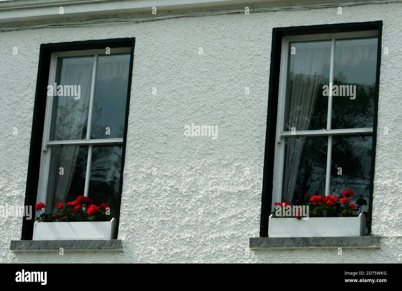 Windows with Colorful Flowers Stock Photo - Alamy