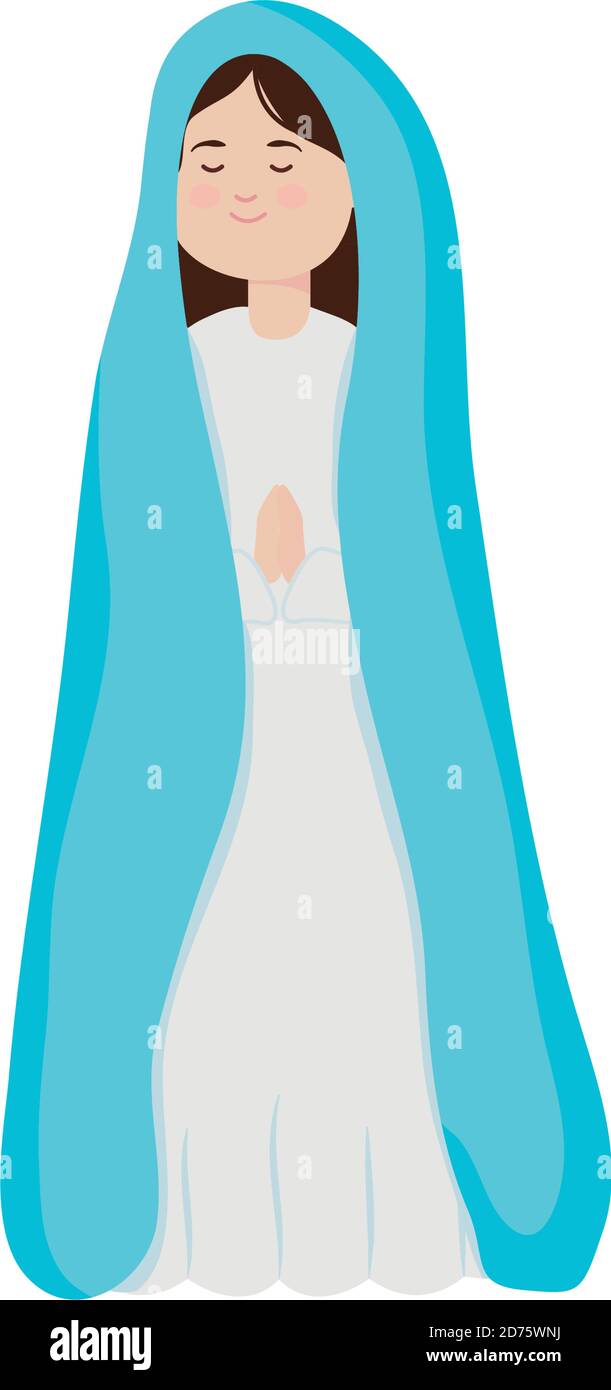 nativity manger holy mary cartoon character vector illustration Stock ...