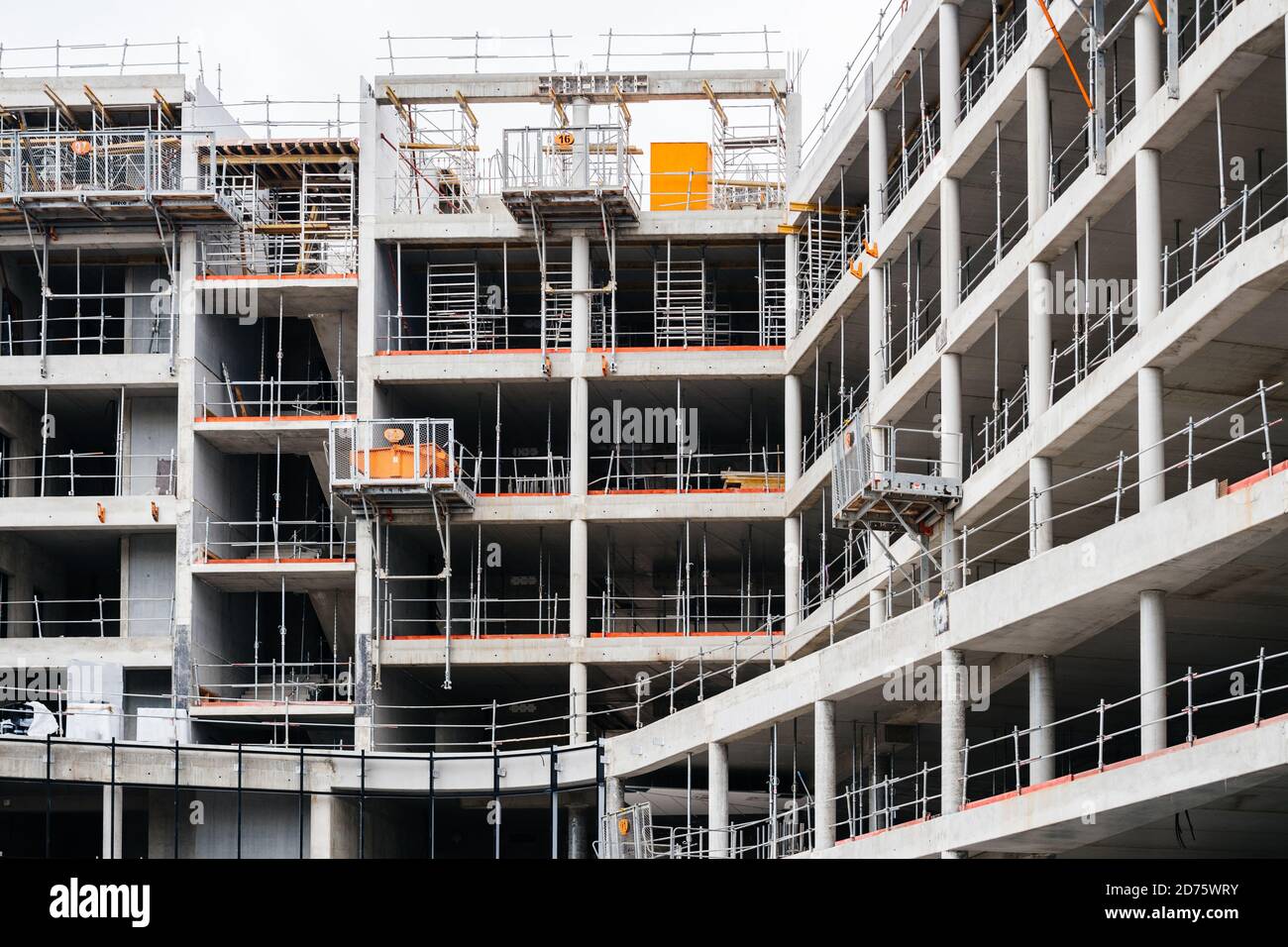 Details of modern construction site with multiple steel protection ...