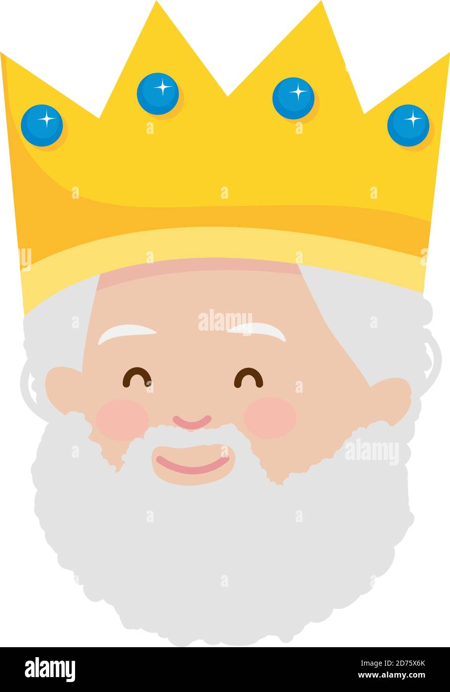 nativity manger wise king face melchior character cartoon vector ...