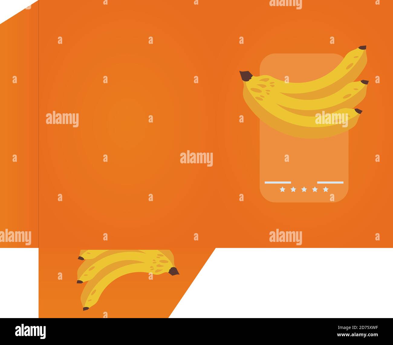 paper folder mockup with bananas healthy food vector illustration ...