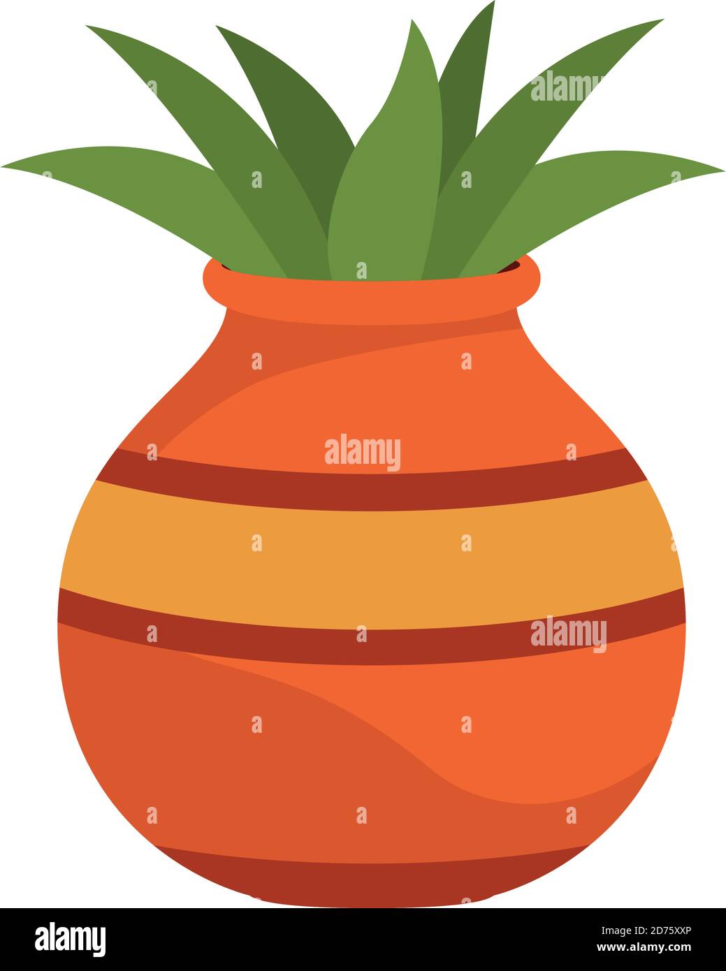 houseplant in ceramic pot hindu decoration vector illustration design ...