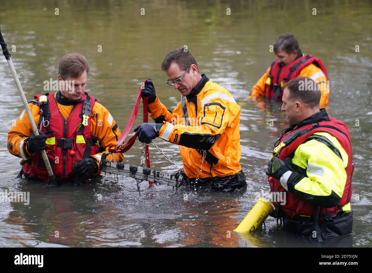 St. Louis, United States. 20th Oct, 2020. St. Louis firefighters check ...