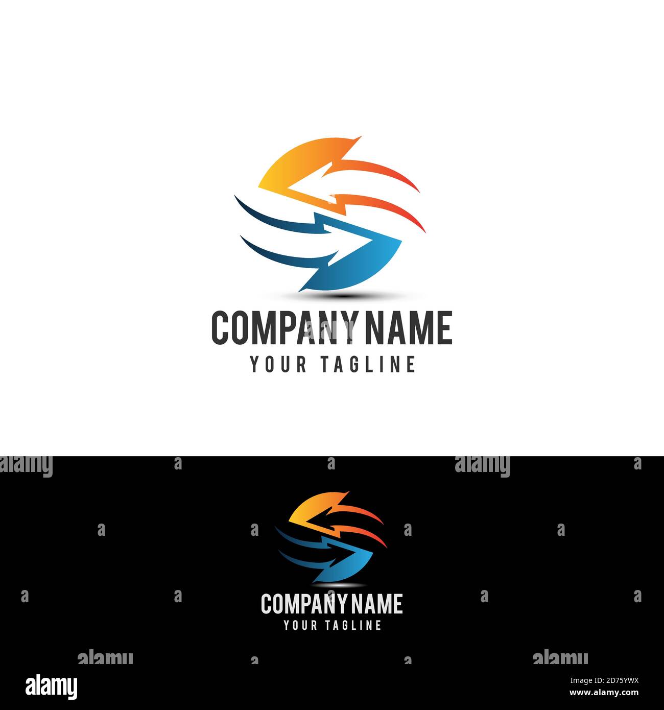 Vector sign air conditioning and heating, two arrows in color Stock ...