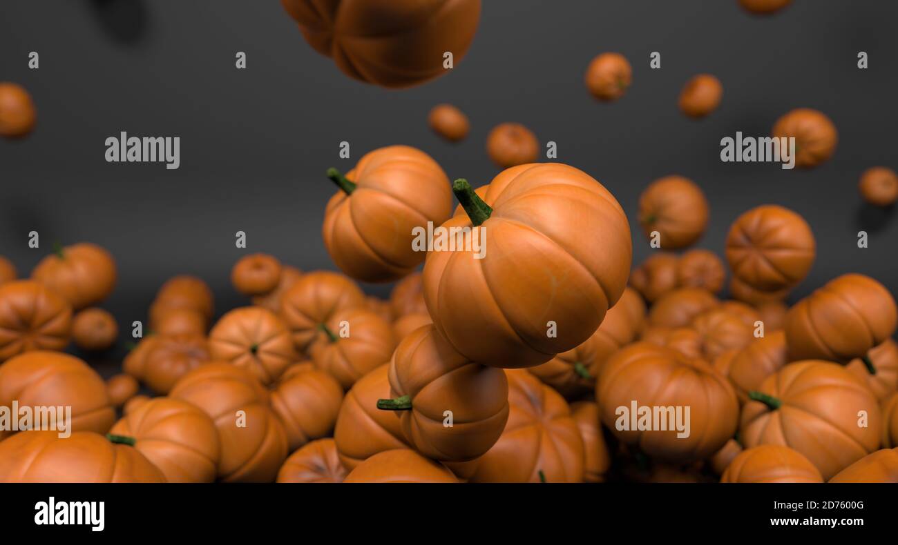 Autumn Pumpkins Falling Stock Photo - Alamy