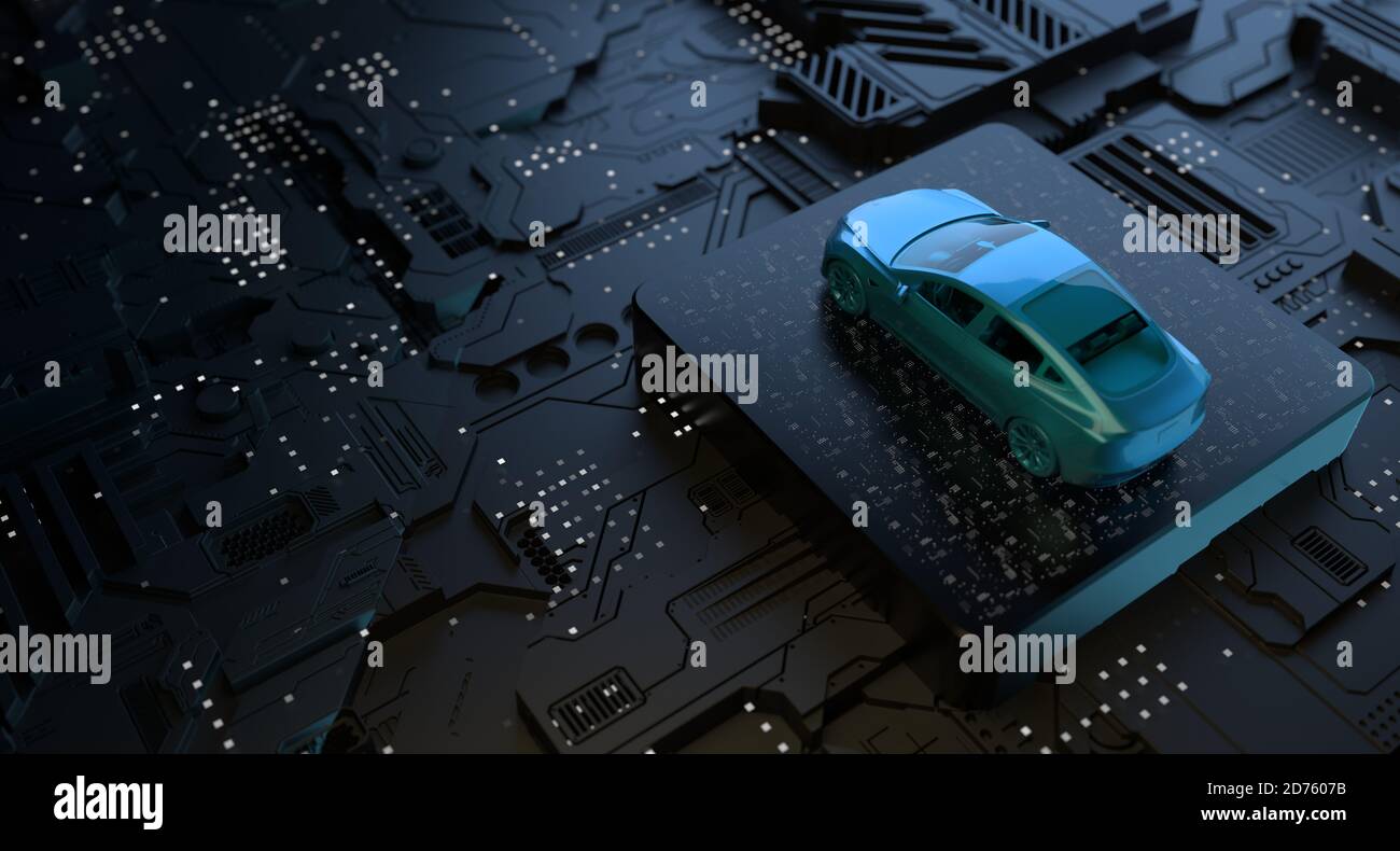 Autonomous Driverless Car, Self Driving Vehicle Stock Photo - Alamy