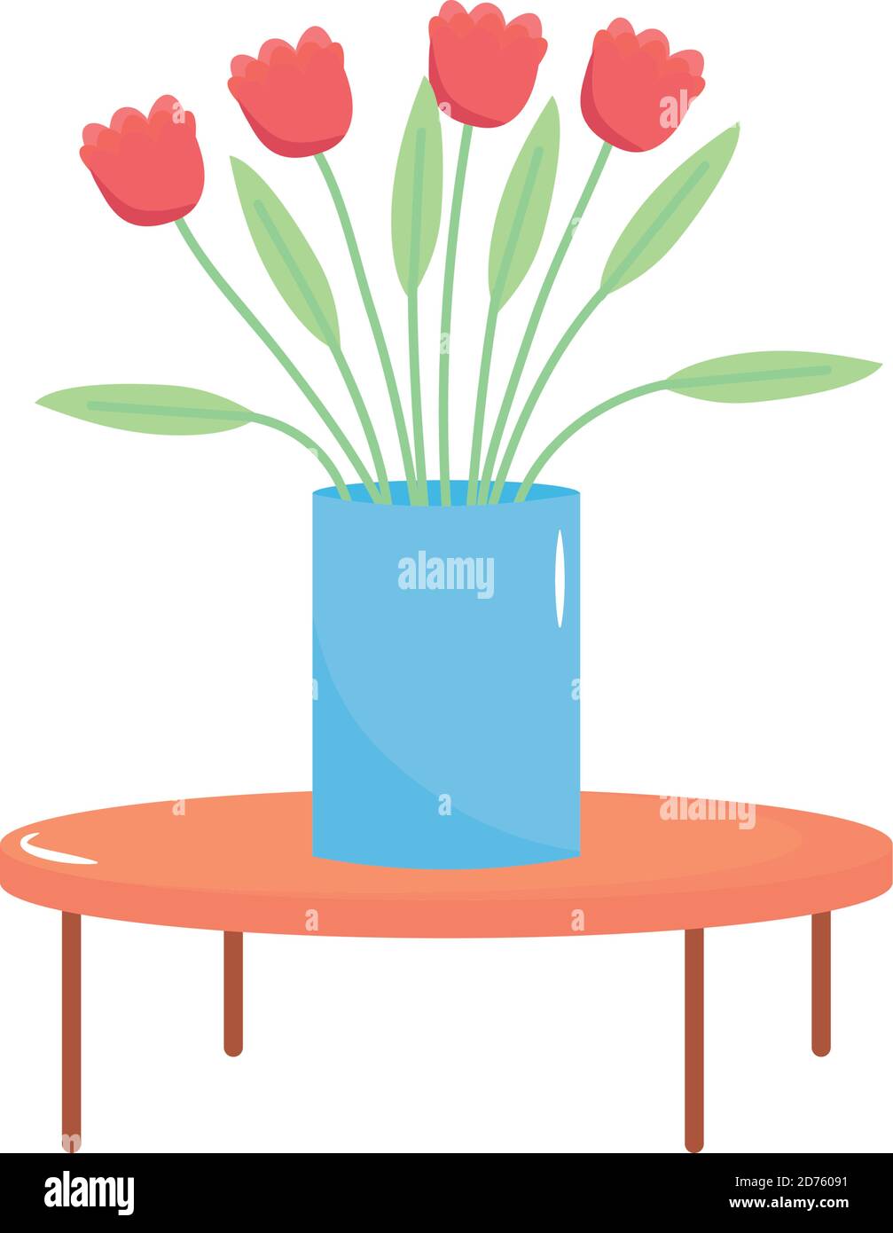 potted flowers decoration on table vector illustration Stock Vector ...