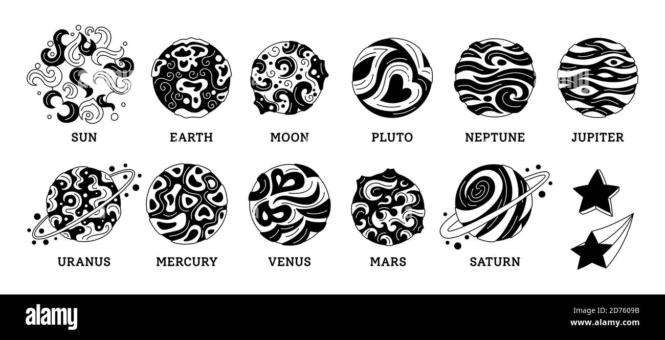 Planets Black And White
