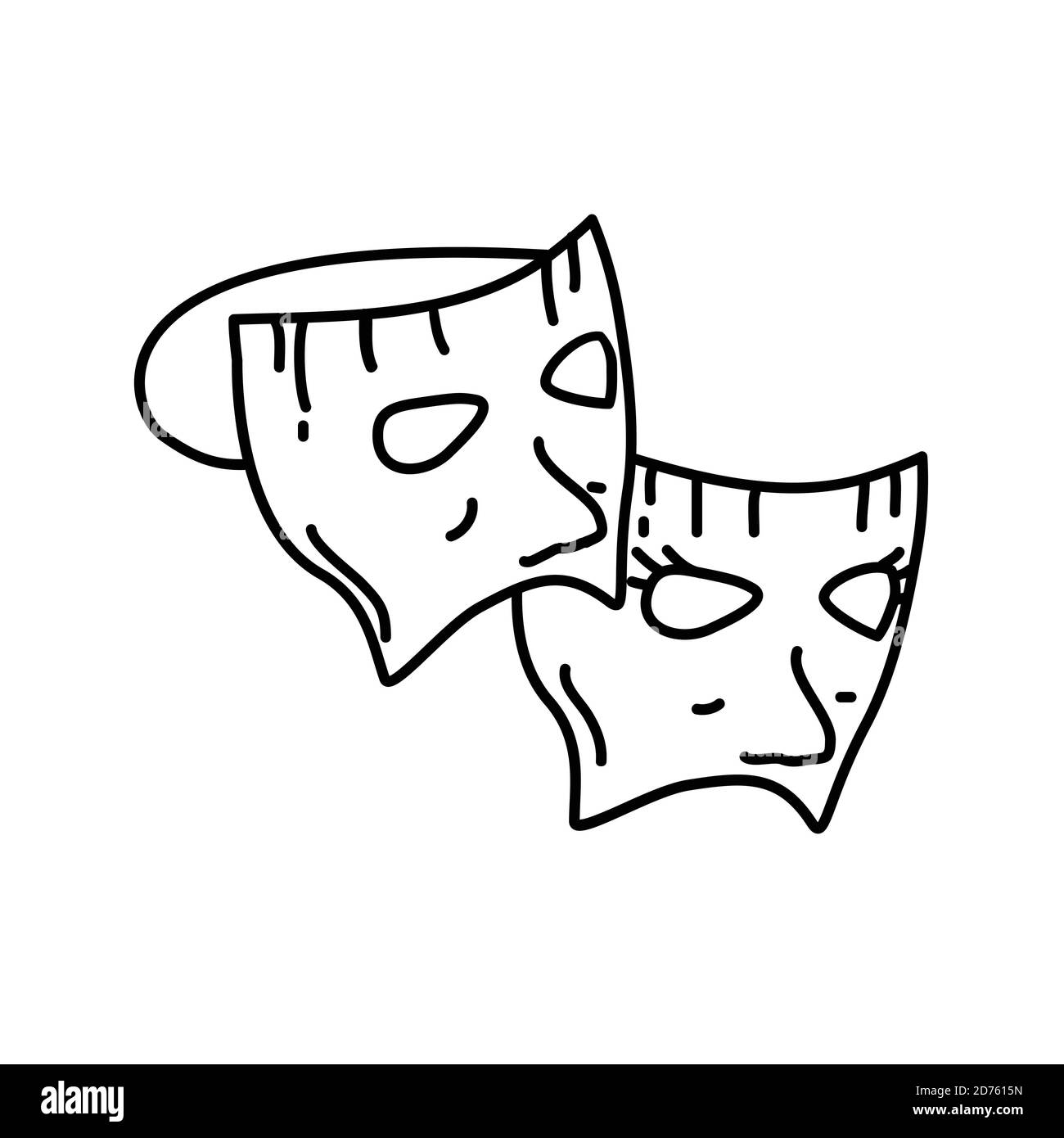 Mask Party Icon. Doddle Hand Drawn or Black Outline Icon Style Stock ...