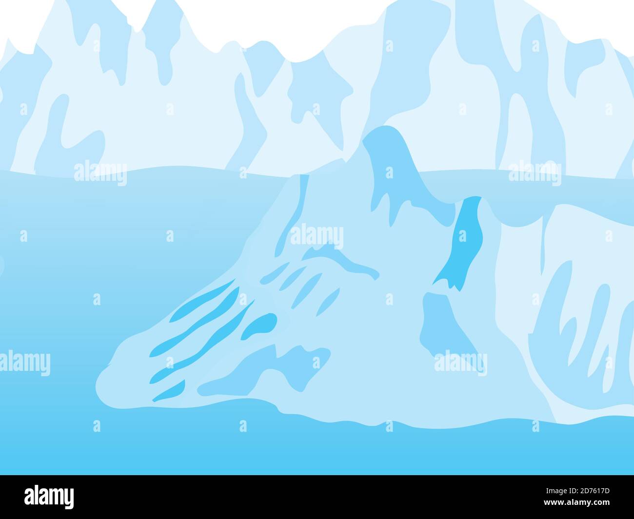 vector illustration of Cartoon Arctic Ice Landscape with Icebergs ...