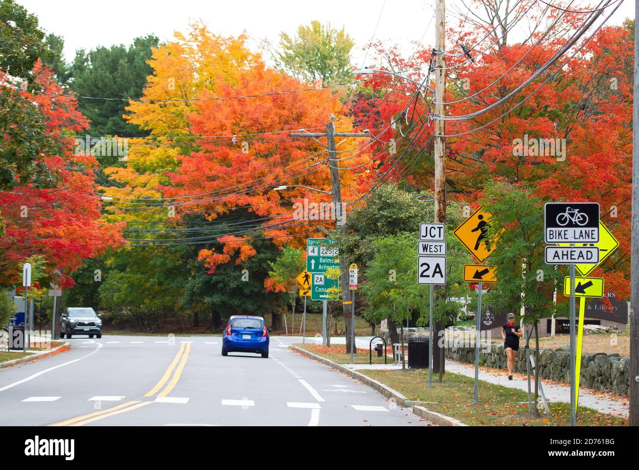 Beautiful foliage fall foliage in Lexington, Massachusetts, USA ...