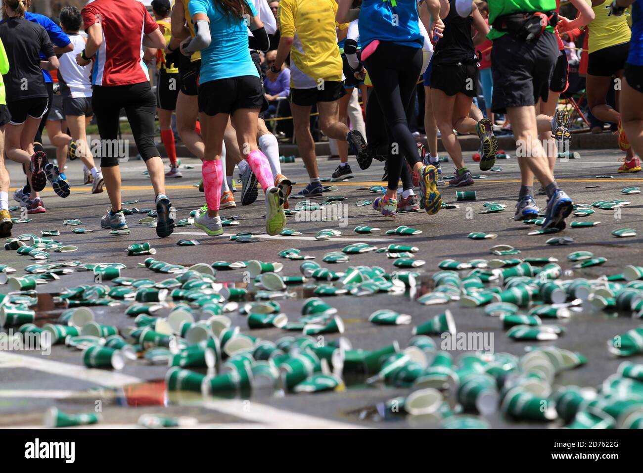Marathon Runners are running through the field Stock Photo - Alamy