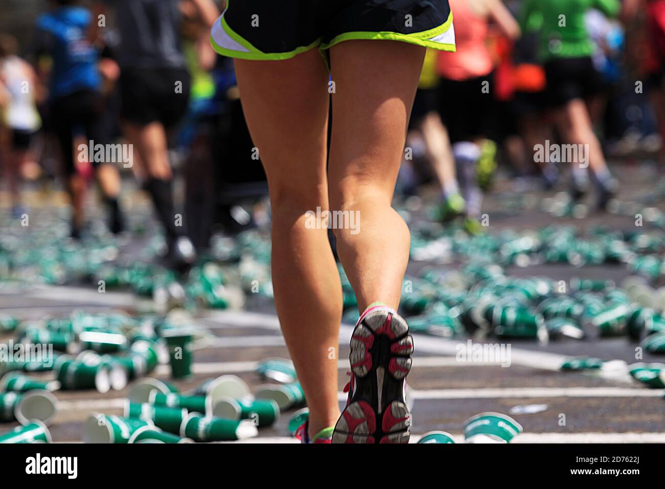 Marathon Runners are running through the field Stock Photo - Alamy