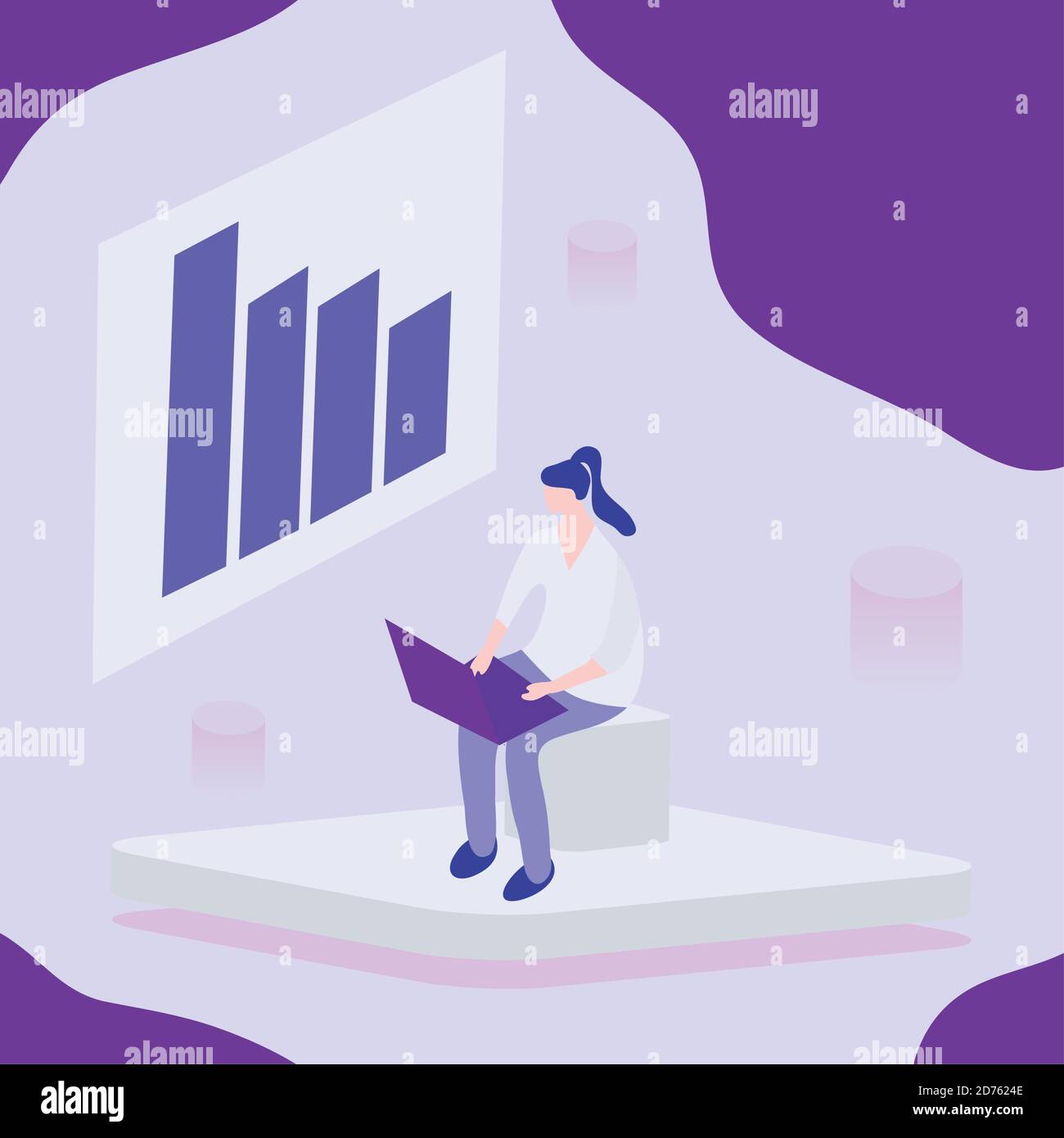 Business woman working laptop rate Stock Vector Images - Alamy