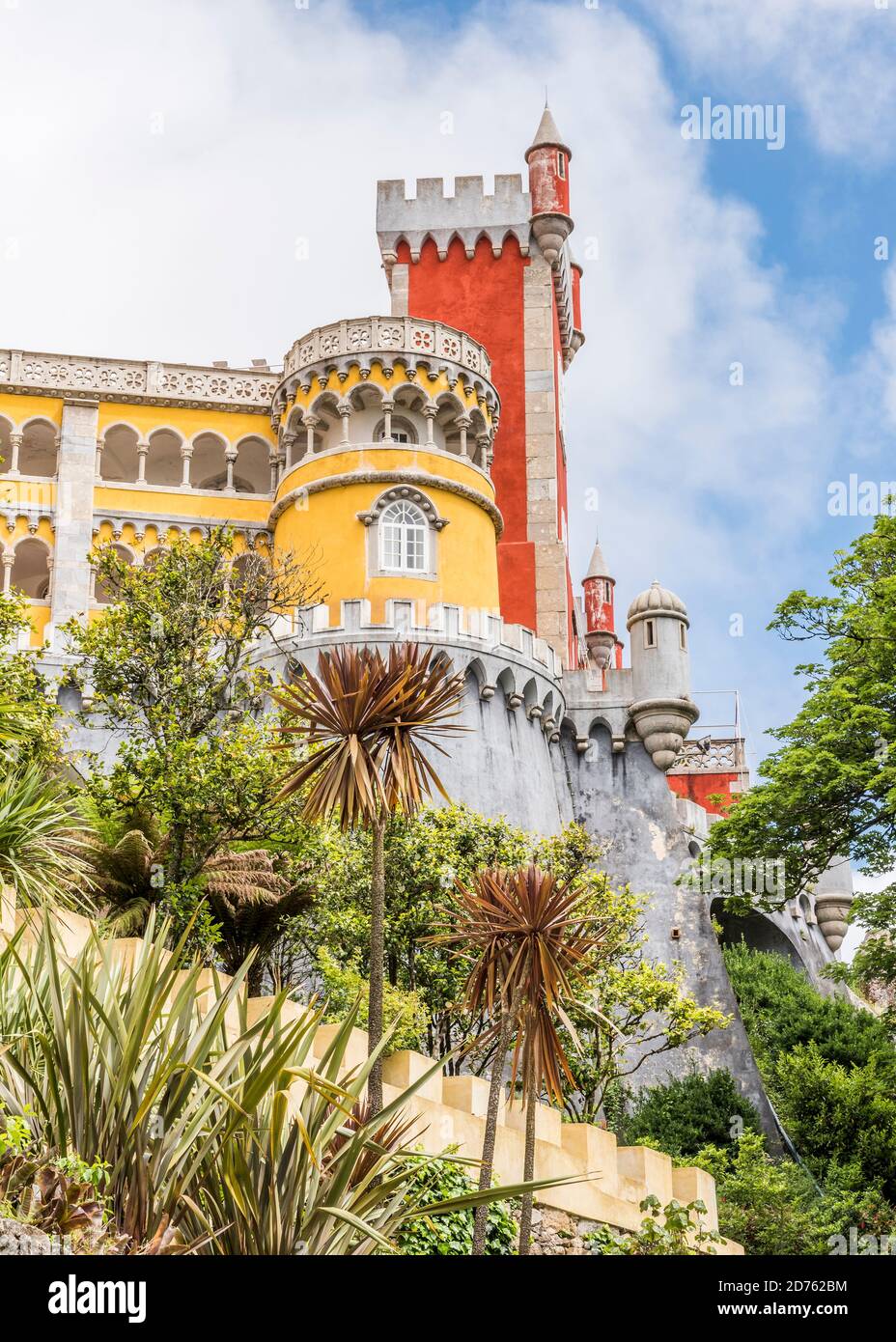 Towers of the Pena National Palace in Sintra town, Portugal Stock Photo ...