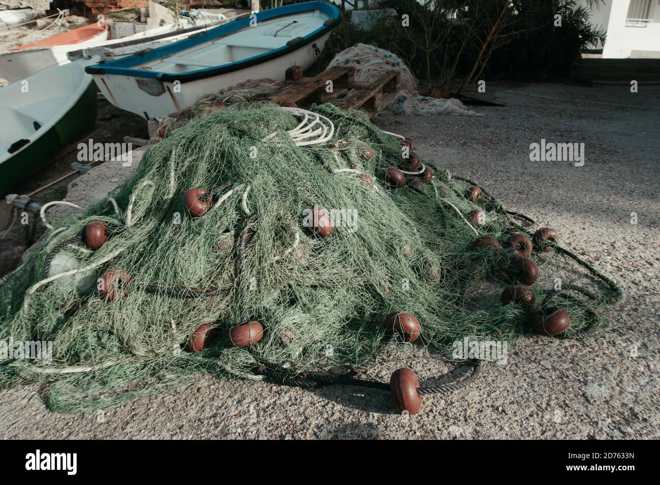 Weathered fishing net on the coast of the sea Stock Photo - Alamy