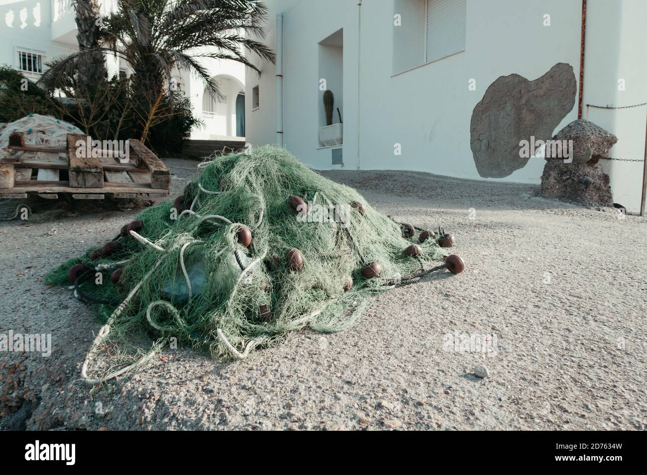 Weathered fishing net on the coast of the sea Stock Photo - Alamy