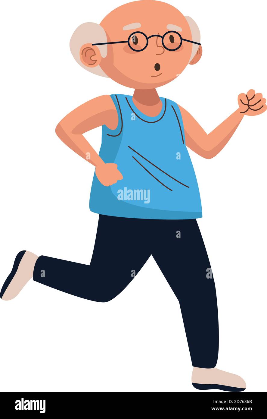 Old Man Running Cartoon