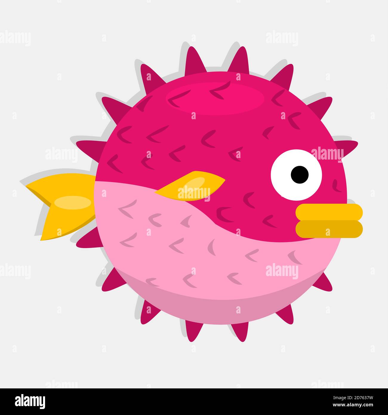 cute globefish animal vector illustration in flat style Stock Vector ...