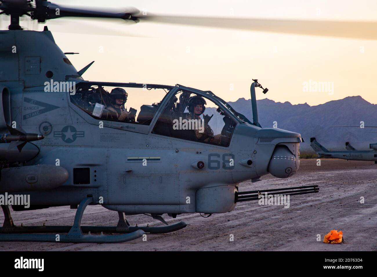 U.S. Marine Corps AH-1Z Viper pilots, Capt. Brendan O'Donnell, right, assigned to Marine Light ...