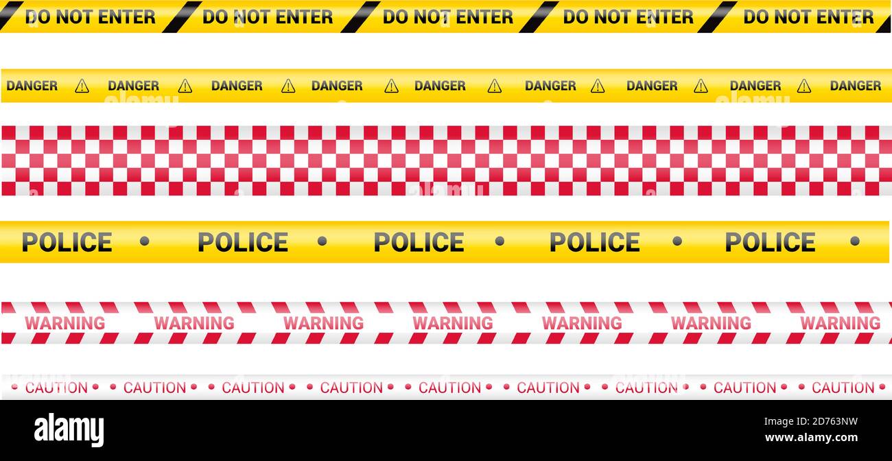 Police tape, crime danger line. Caution police lines isolated. Warning ...