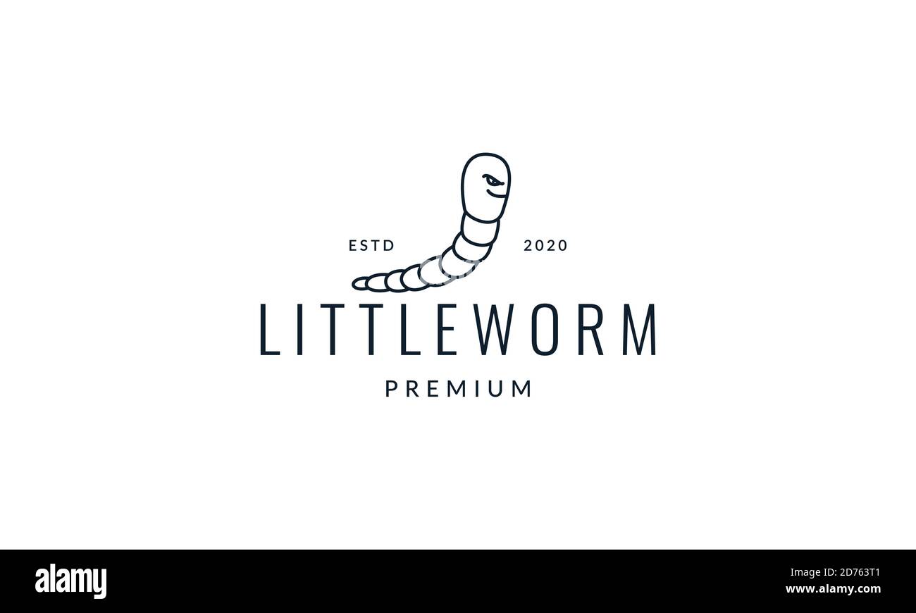 worm cute line art outline logo vector icon illustration design Stock ...
