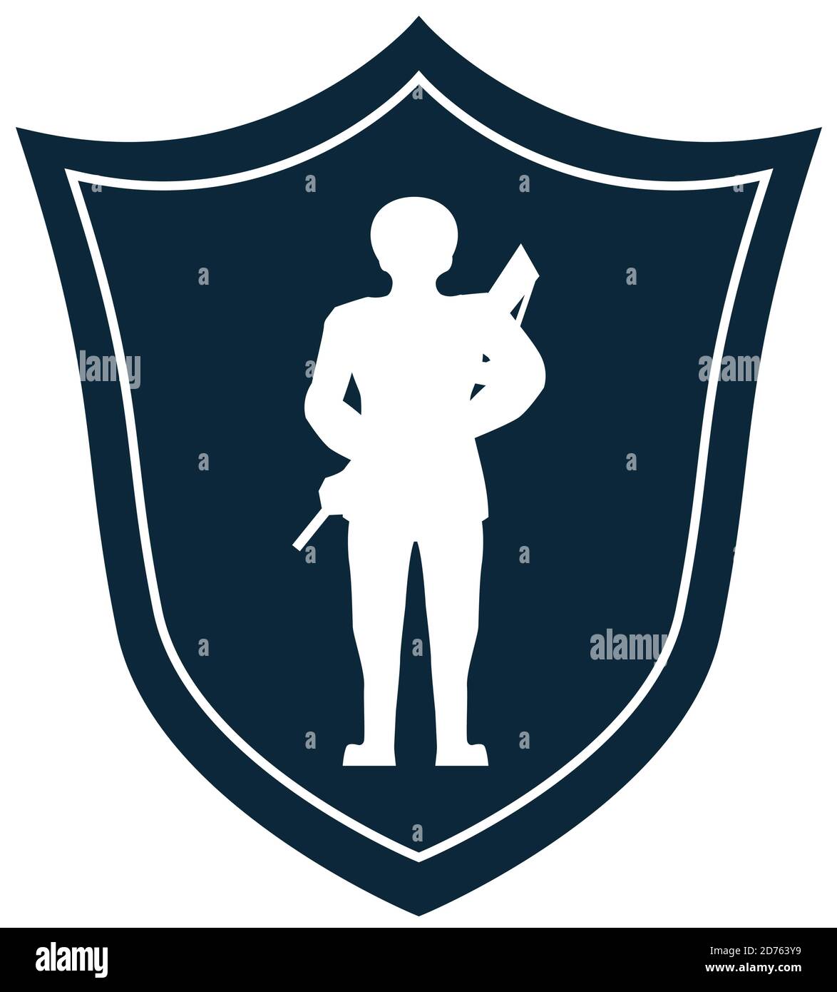 soldier with rifle silhouette in shield veterans day vector ...