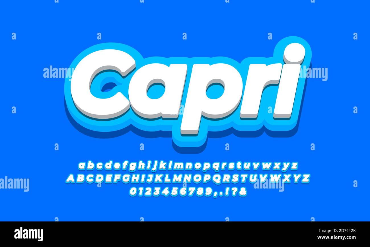 light blue color 3d color text effect Stock Vector Image & Art - Alamy