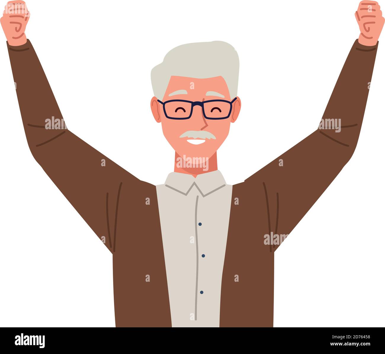 happy old man celebrating chararacter vector illustration design Stock ...