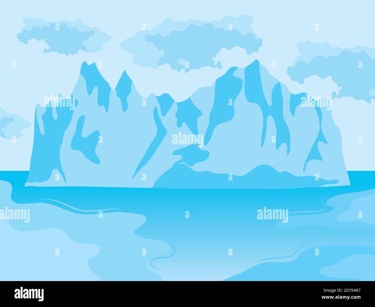 Iceberg floating in sea, colorful design, vector illustration Stock ...