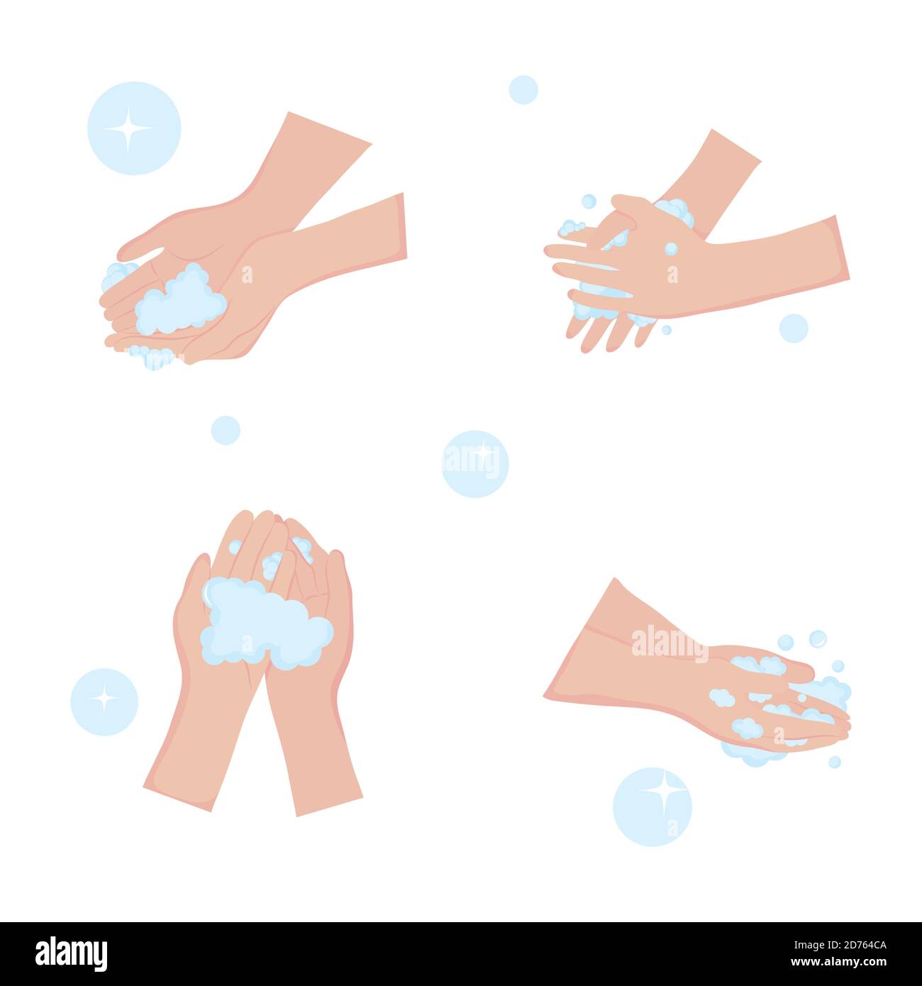 global handwashing day, hygiene foam hand washing vector illustration ...